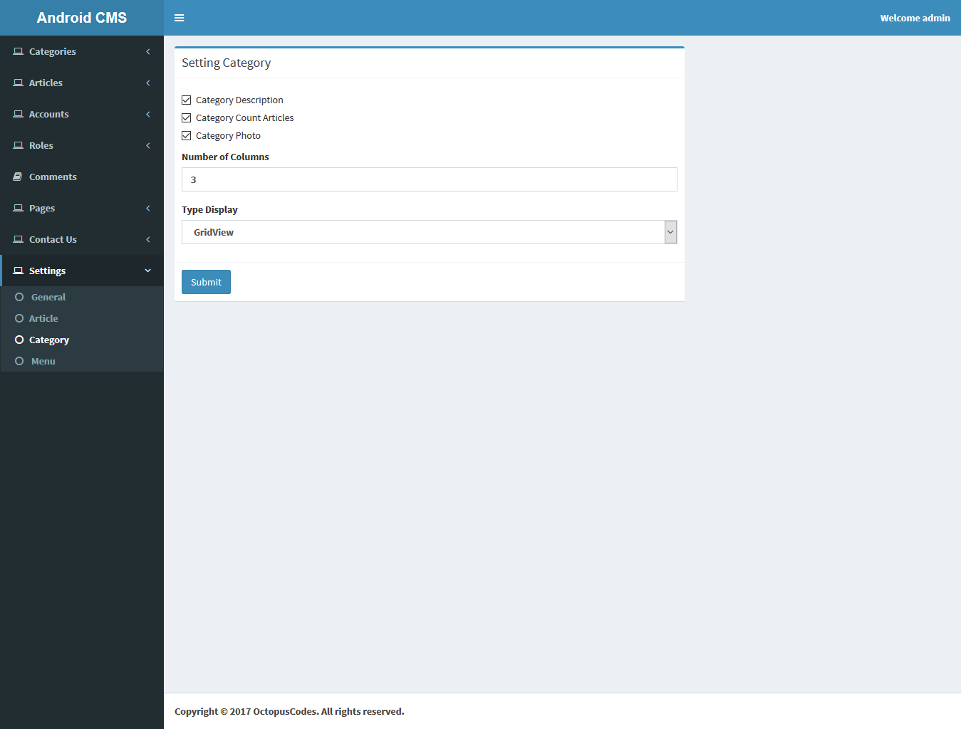 OctopusCodes Android CMS